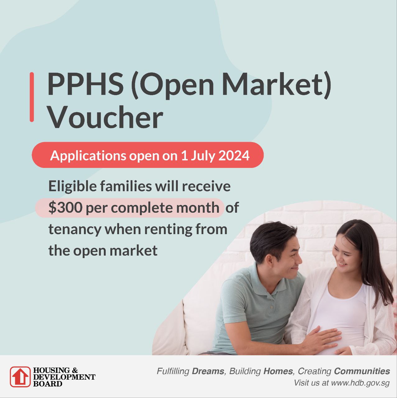 Parenthood Provisional Housing Scheme (PPHS) (Open Market) Voucher: $300/Month for Rental While ...